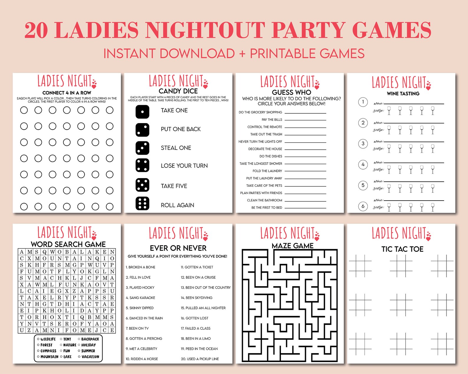 Ladies Night Games, Ladies Night Out Games, Ladies Night Party Games ...