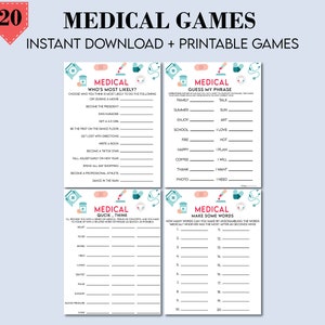 Medical Games, Med School Games, Nursing Printable Games, Doctor Games ...