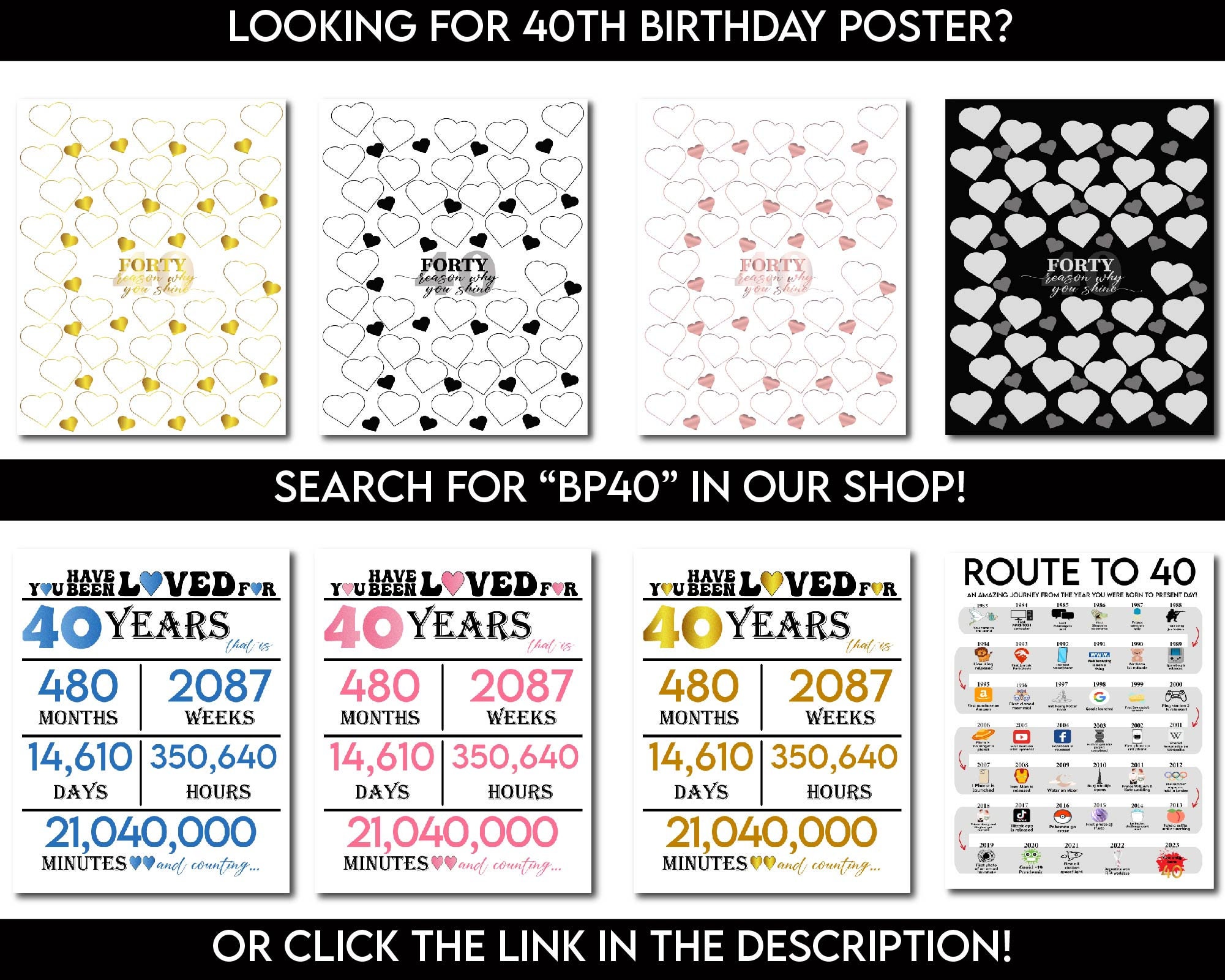 Road to 40 Printable Poster Route to 40 40th Birthday Gift - Etsy