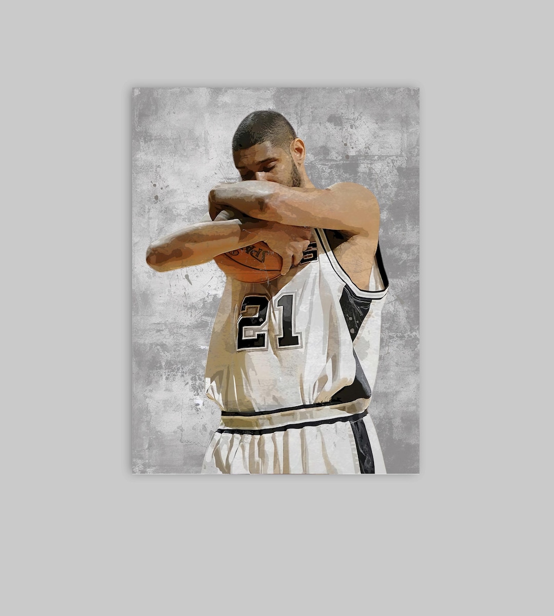 Tim Duncan Poster, San Antonio Spurs Legend Canvas, NBA Wall Art ...