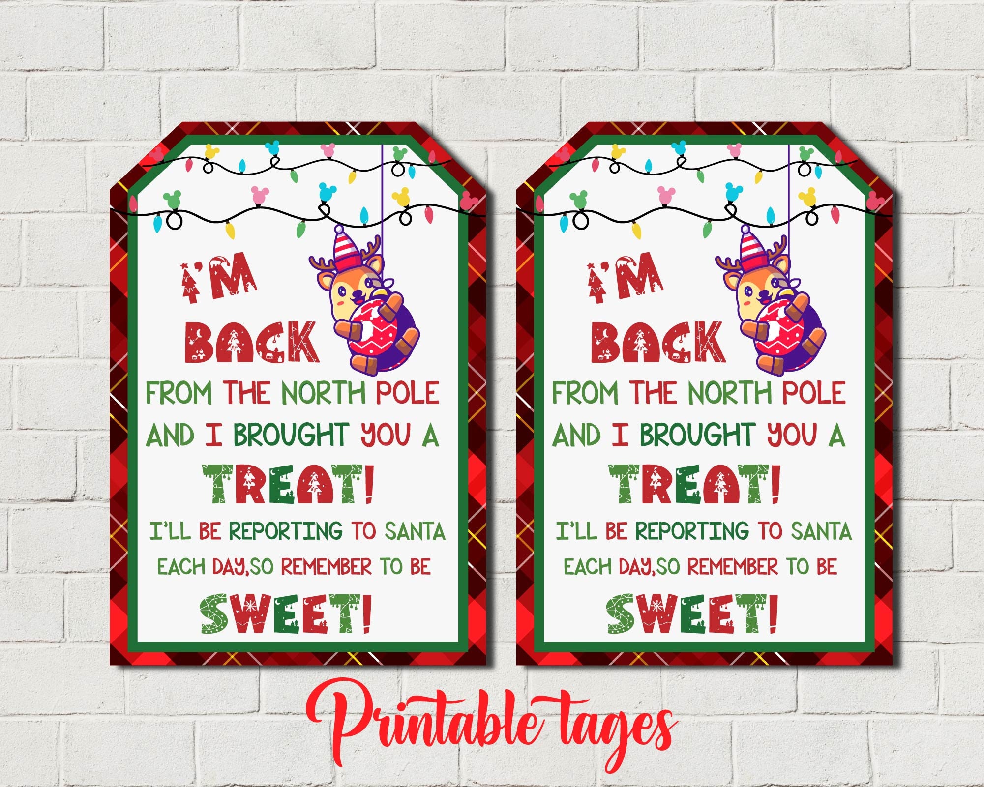 Elf I'm Back Tags, Elf Treat Tags, Elf Ideas, Elf Return, Christmas Elf ...