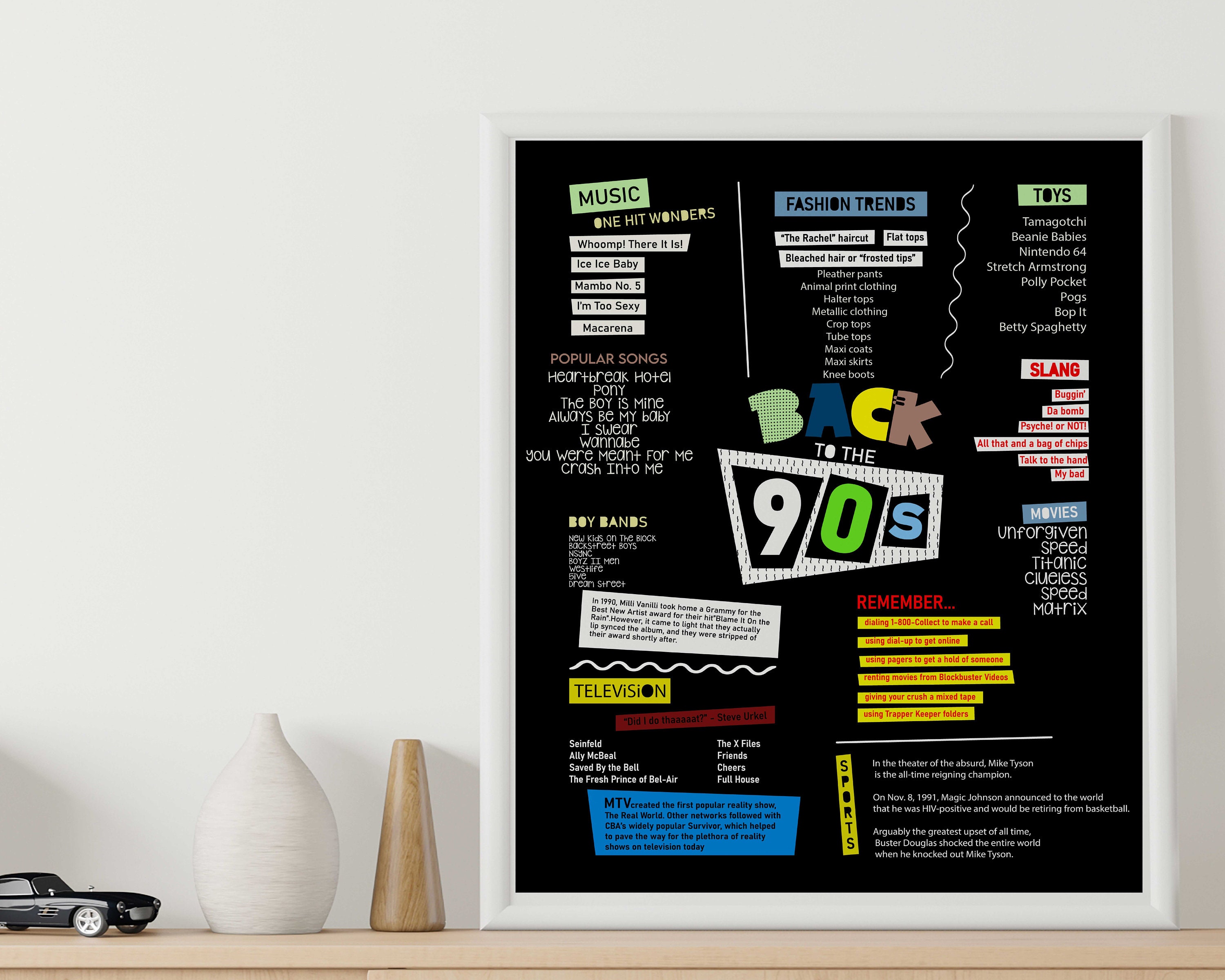 Back to the 90s, 90s Party Decoration, 90s PRINTABLE Poster, Nineties ...