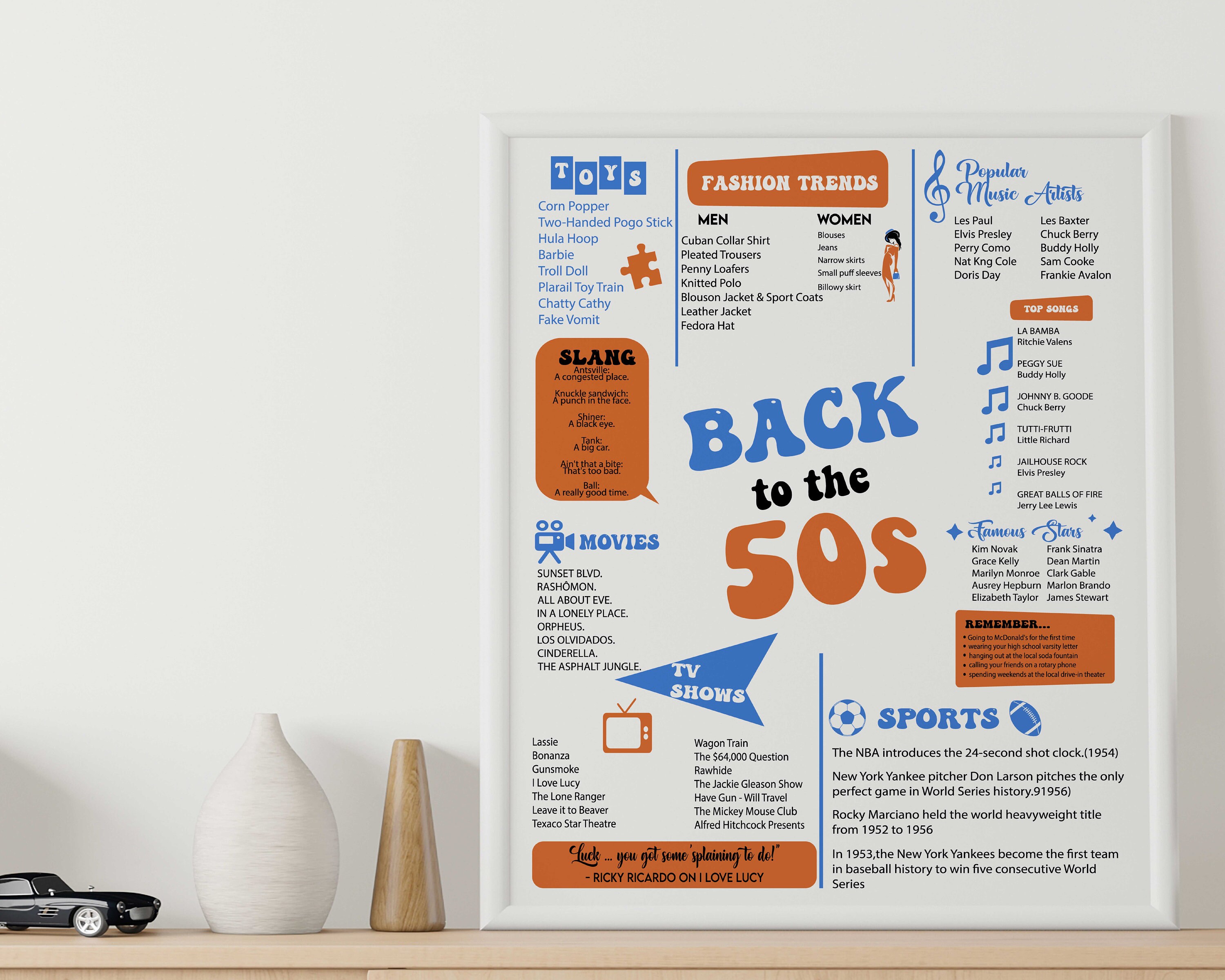 Back to the 50s 50s Party Decoration 50s PRINTABLE Poster - Etsy