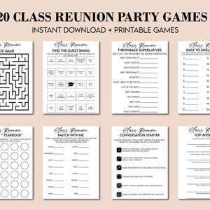 Class Reunion Games Bundle, High School Reunion Games, Reunion Ideas ...