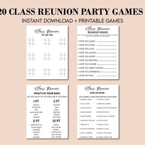 Class Reunion Games Bundle, High School Reunion Games, Reunion Ideas ...