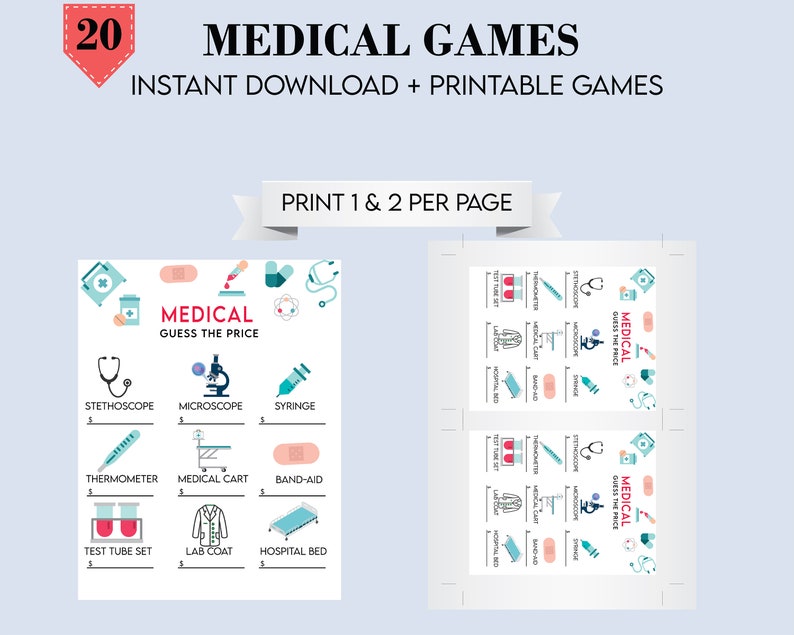 Medical Games, Med School Games, Nursing Printable Games, Doctor Games ...