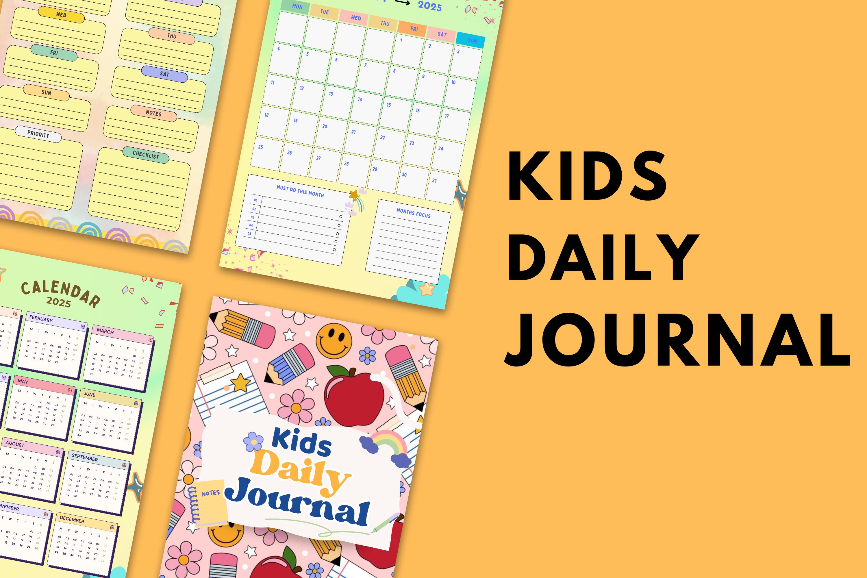 Kids Daily Planner Printable, Journal for Kids I Diary for Kids ...