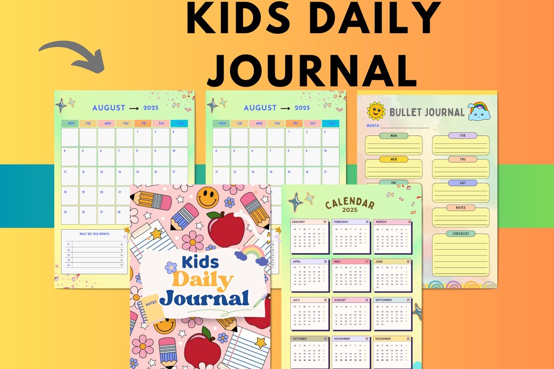Kids Daily Planner Printable, Journal for Kids I Diary for Kids ...