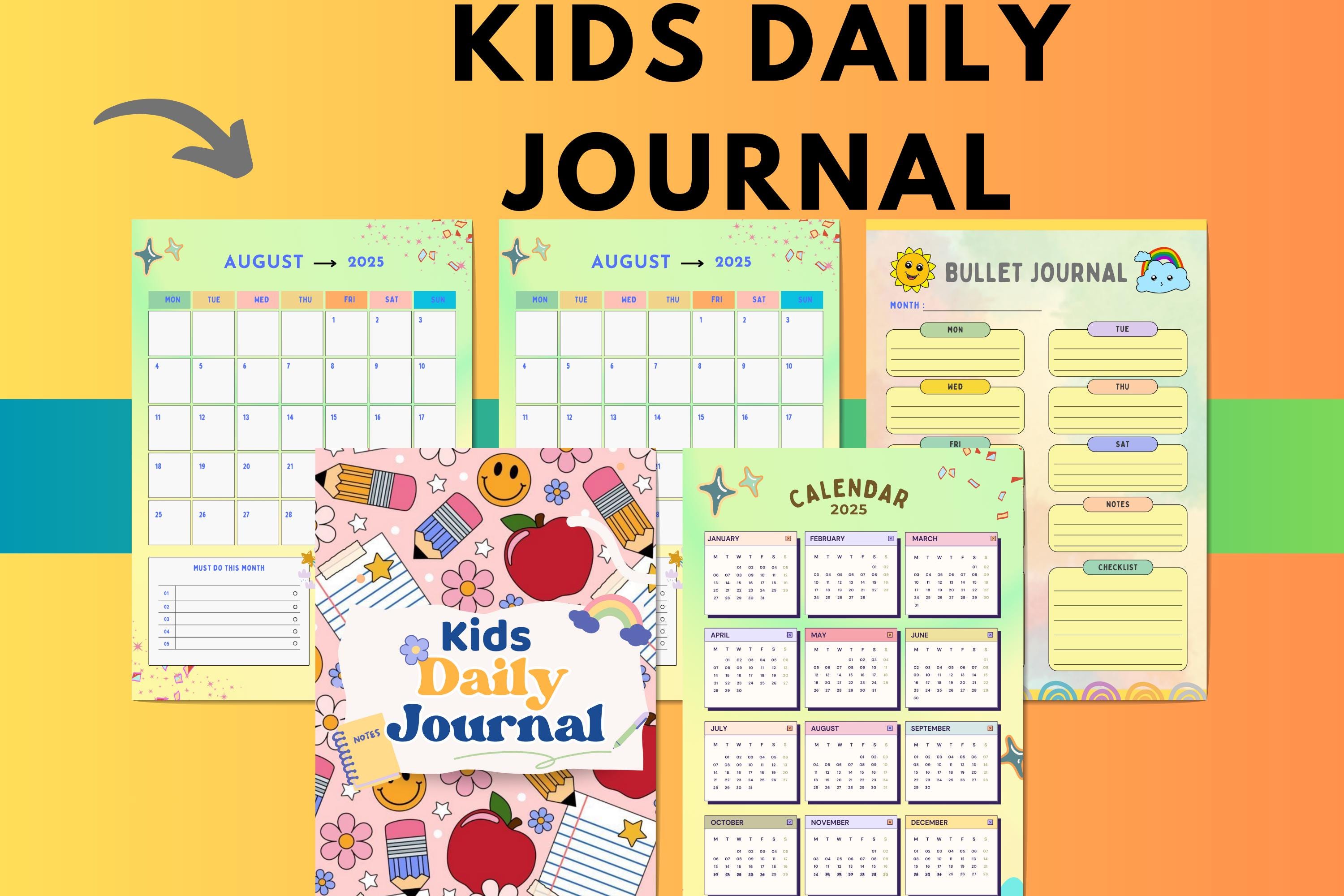Kids Daily Planner Printable, Journal for Kids I Diary for Kids ...