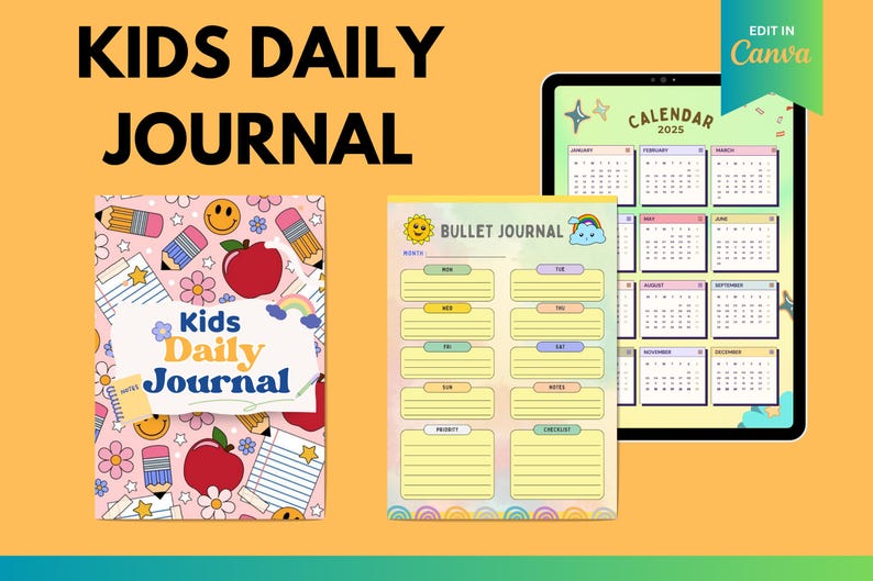 Kids Daily Planner Printable, Journal for Kids I Diary for Kids ...