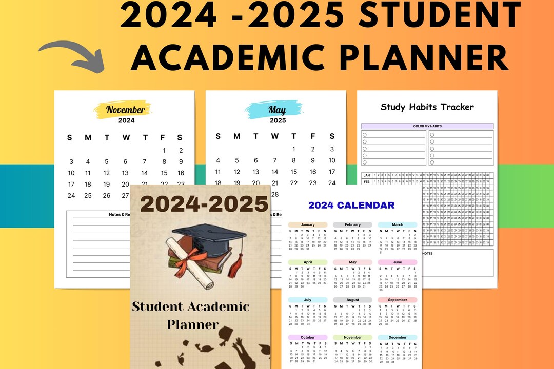 2024 2025 Student Academic Digital Planner, Printable Student Planner ...
