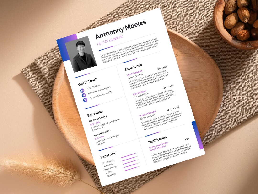 2 Page Resume Template Canva CV Template Professional, CV Design ...