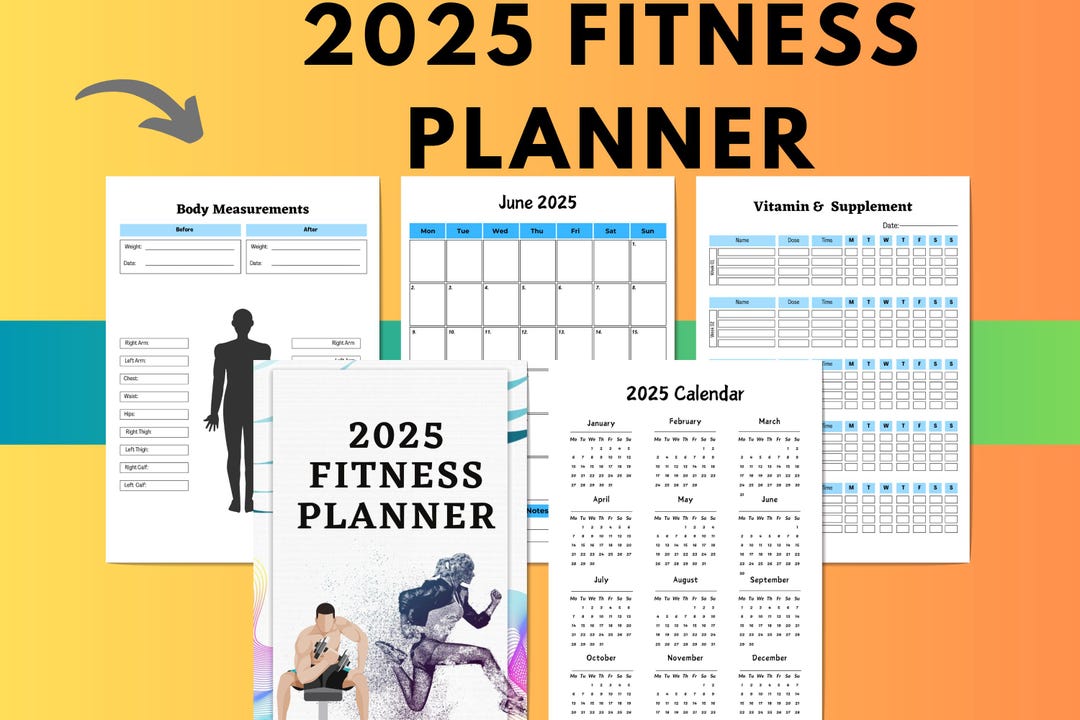 2025 Fitness Lifestyle Planner, Digital Workout Planner, Weight Loss ...