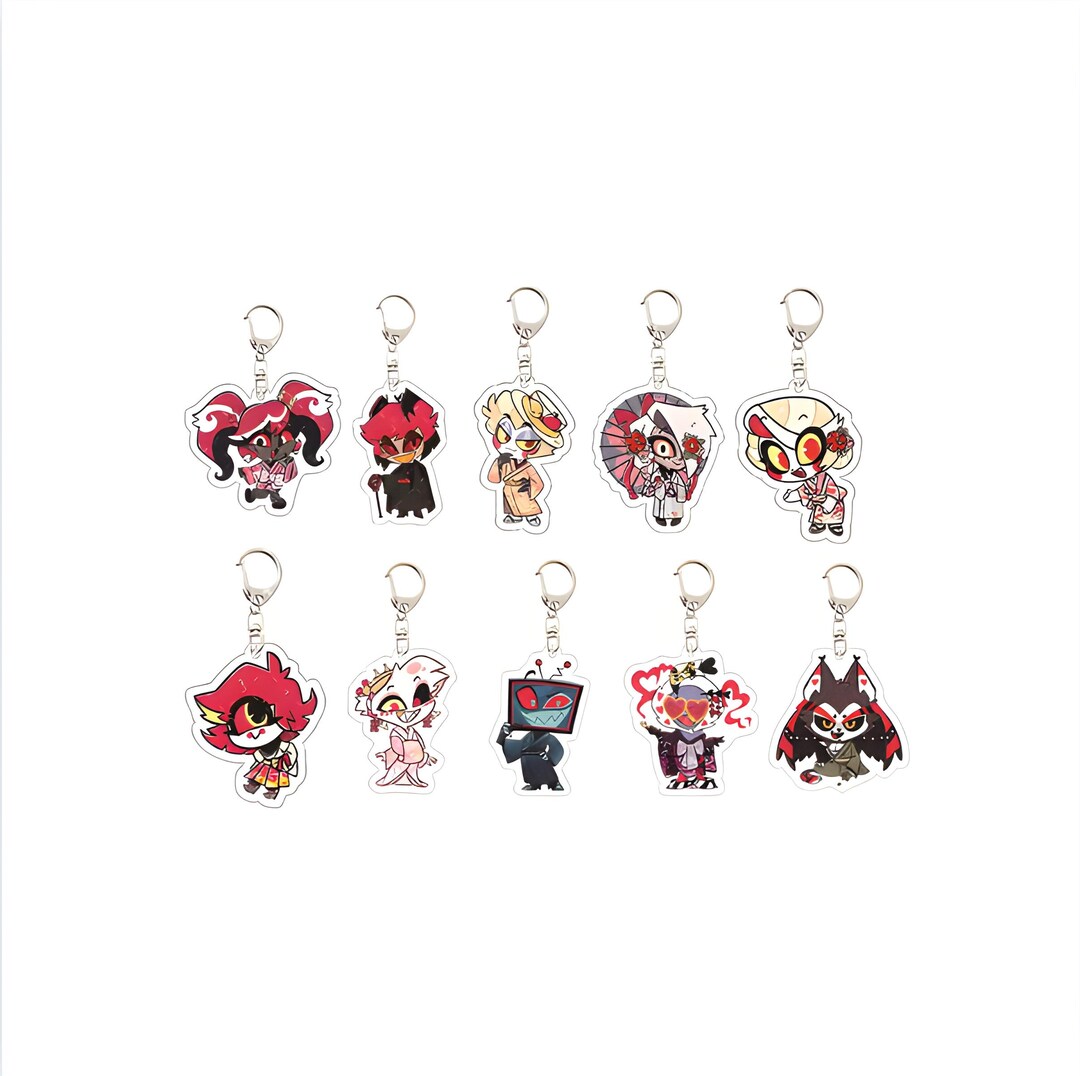 Hazbin Hotel Acrylic Keychain - Alastor/lucifer Cute Bag Charm Key Ring ...