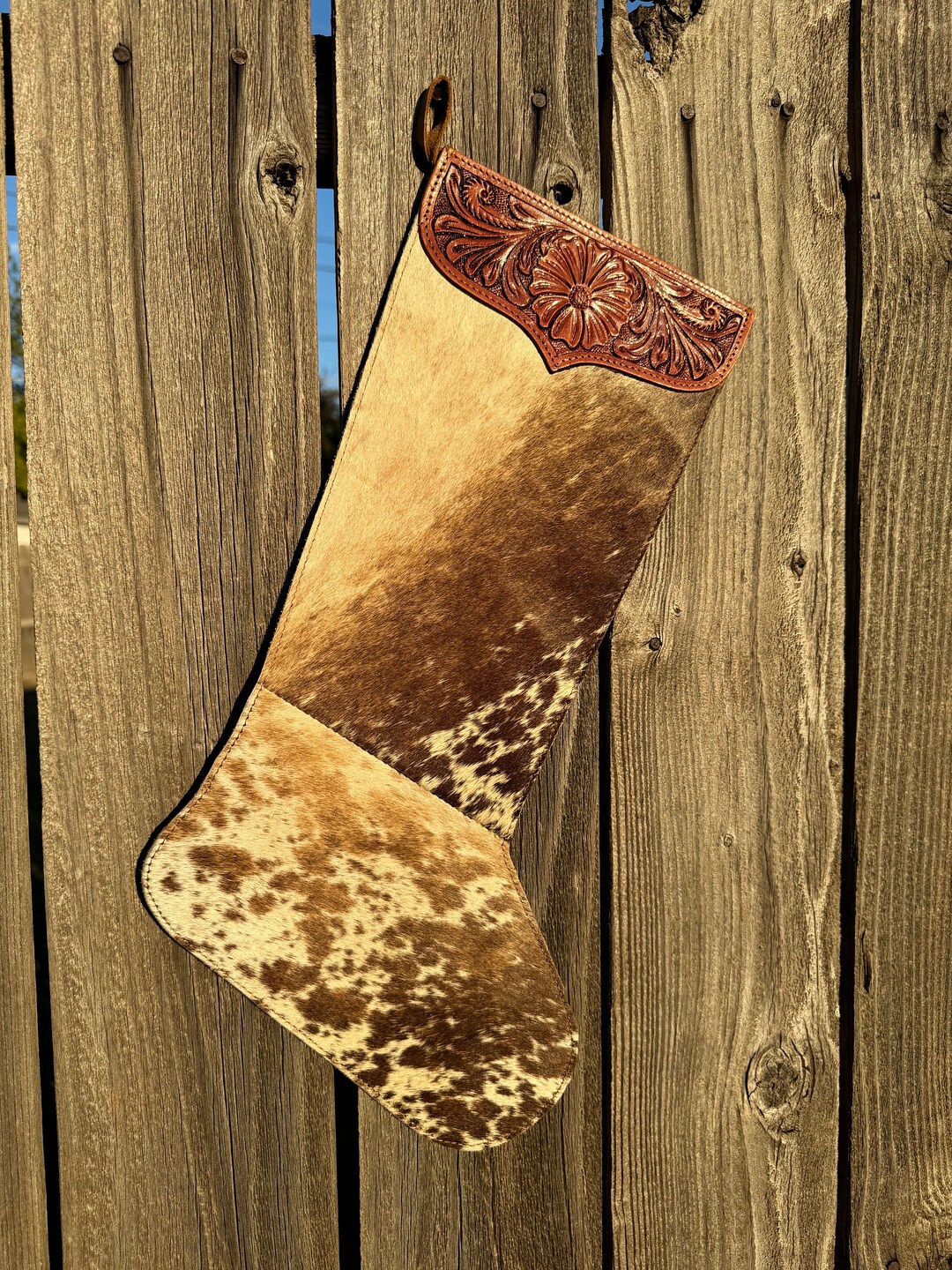 Tooled Leather Christmas Stocking - Etsy