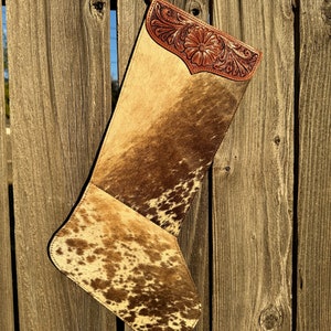 Tooled Leather Christmas Stocking - Etsy