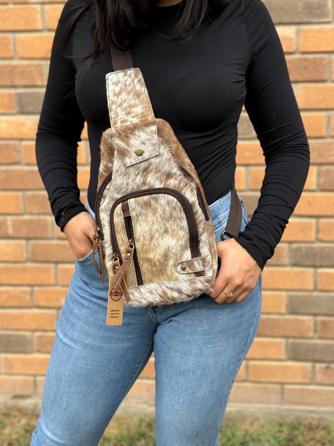 Tooled Leather Sling Bag - Etsy