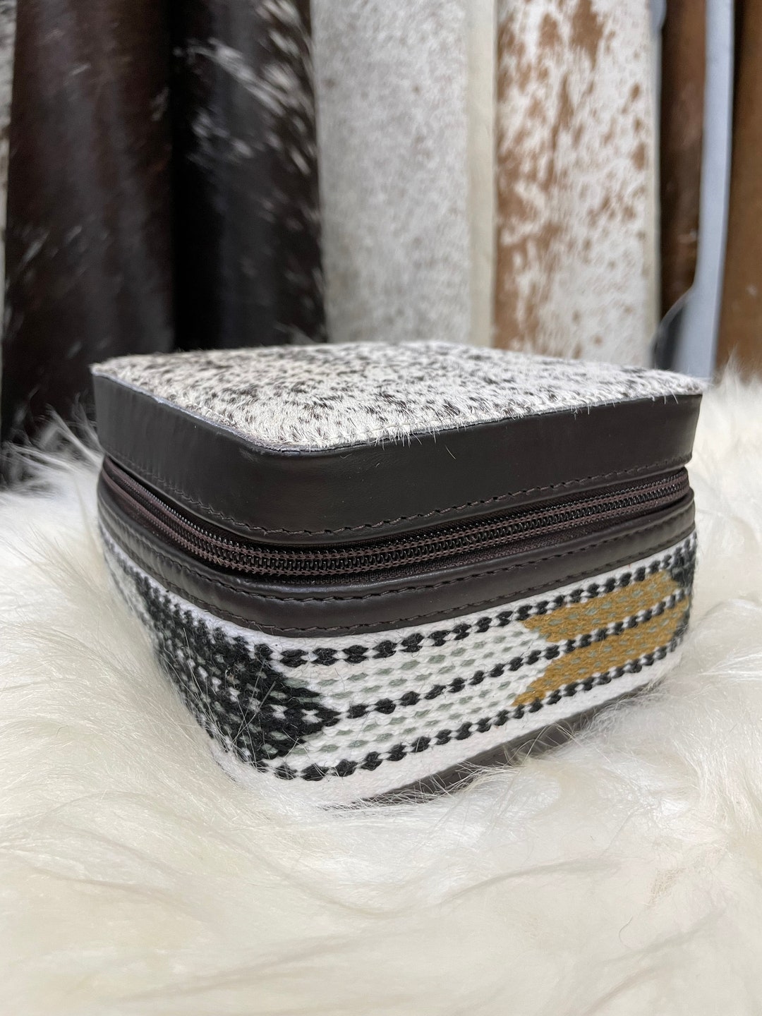 Southwest Cowhide Jewelry Box - Etsy