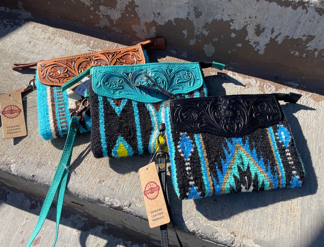 Tooled Top Saddle Aztec Pouch - Etsy