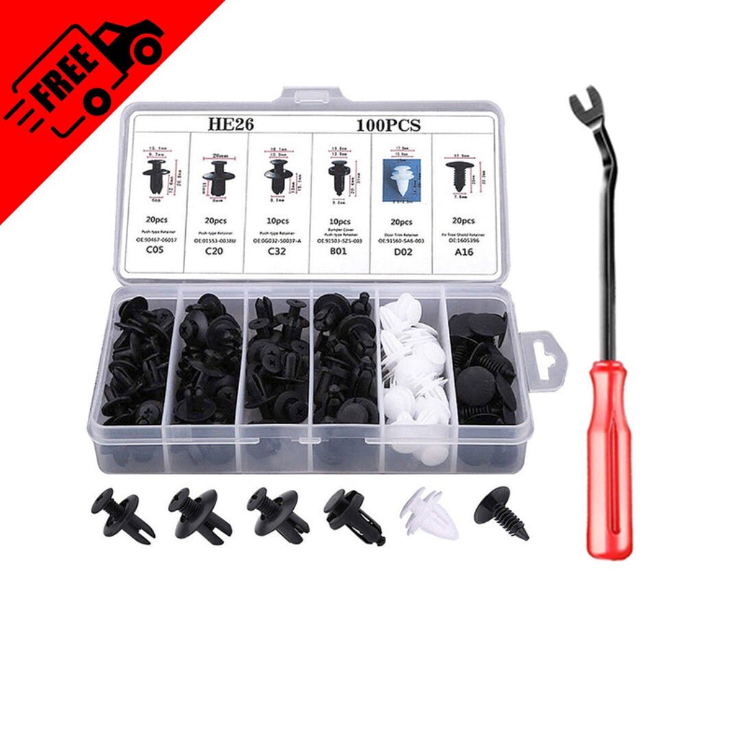 100pcs Car Plastic Retainer Clips With Tool - Etsy