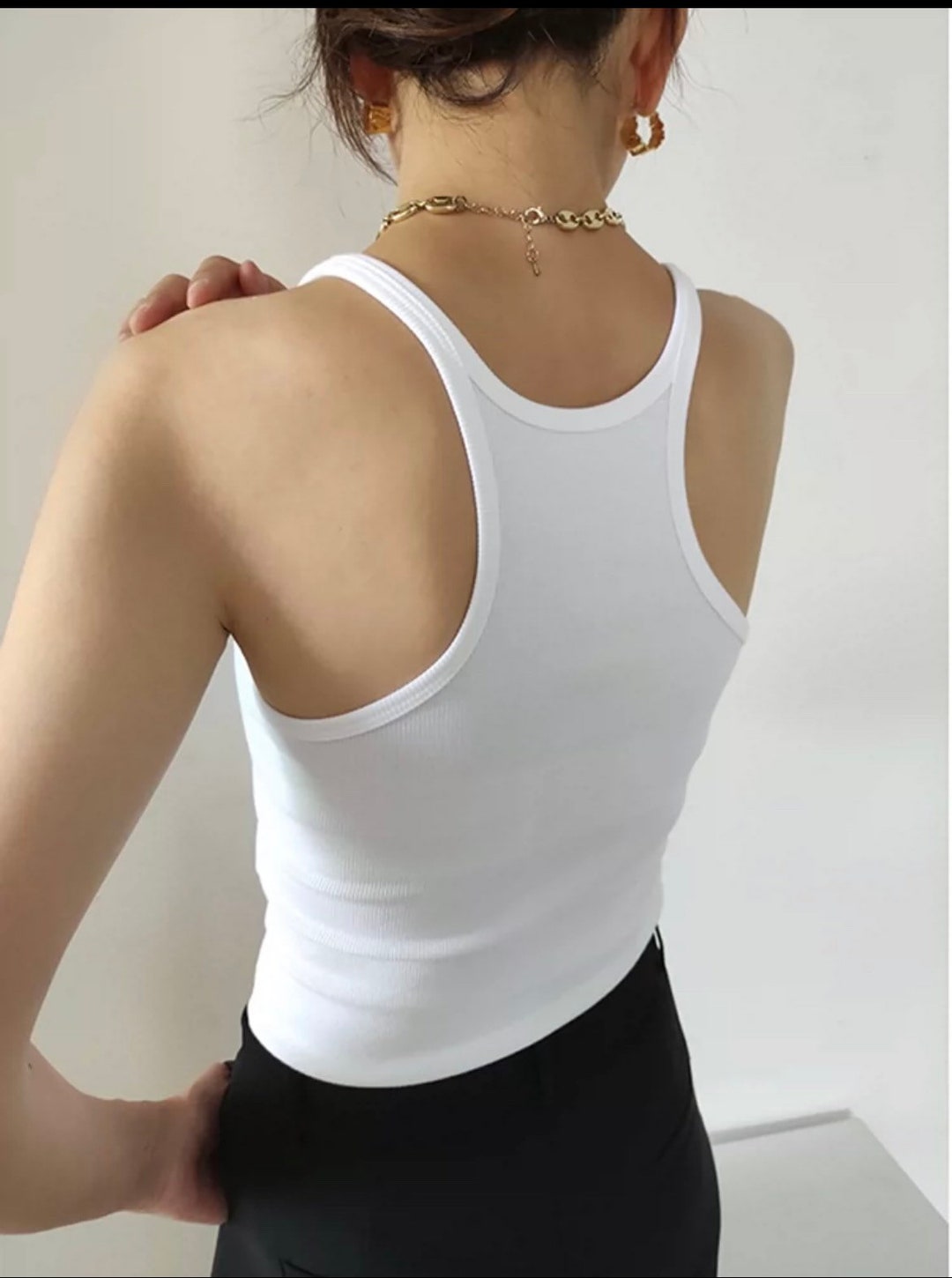 Luxe 95% Organic Cotton Rib Knit Stretch Tank Top Women Slim Fit Cotton ...