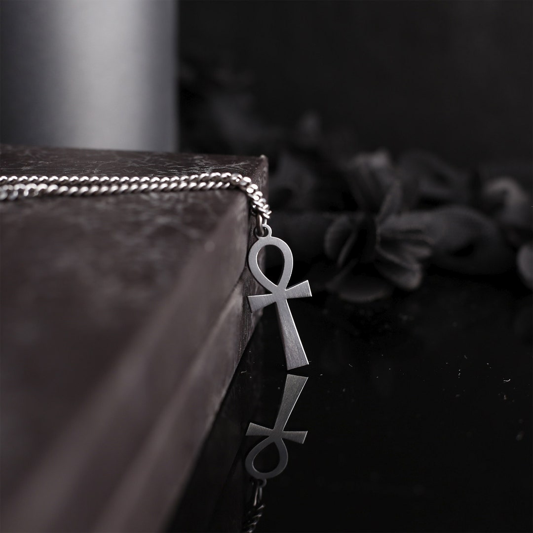 Tiny Silver Ankh Necklace Antique Egypt Jewelry Black Ankh - Etsy