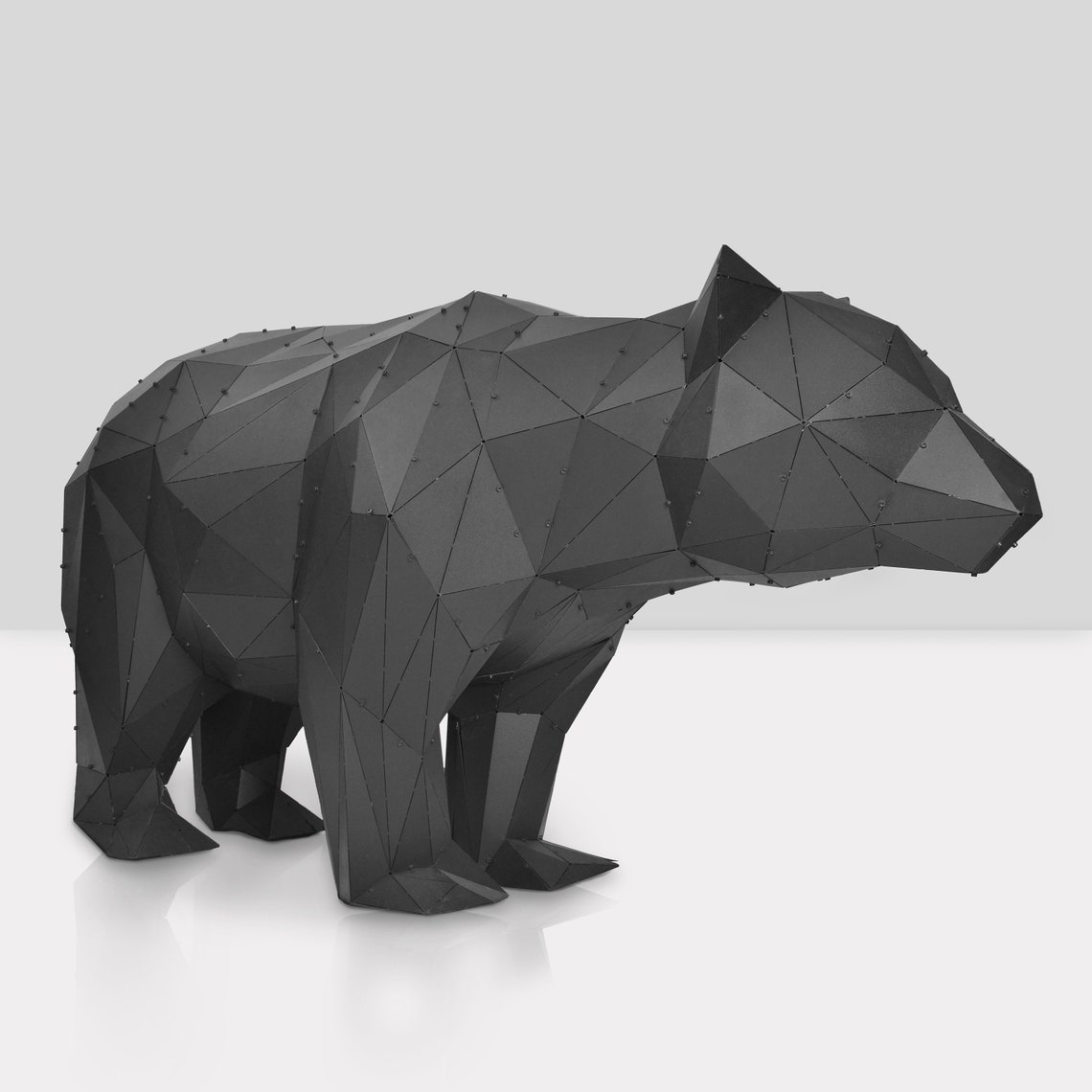 Bear XXL Metal Statue 3D Metal Art Garden Decoration Winter Metal ...