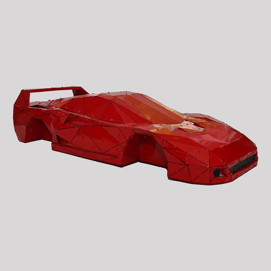 Modern Ferrari F40 Metal Desktop Sculpture - 3D Car Art Decor, Car Desk ...