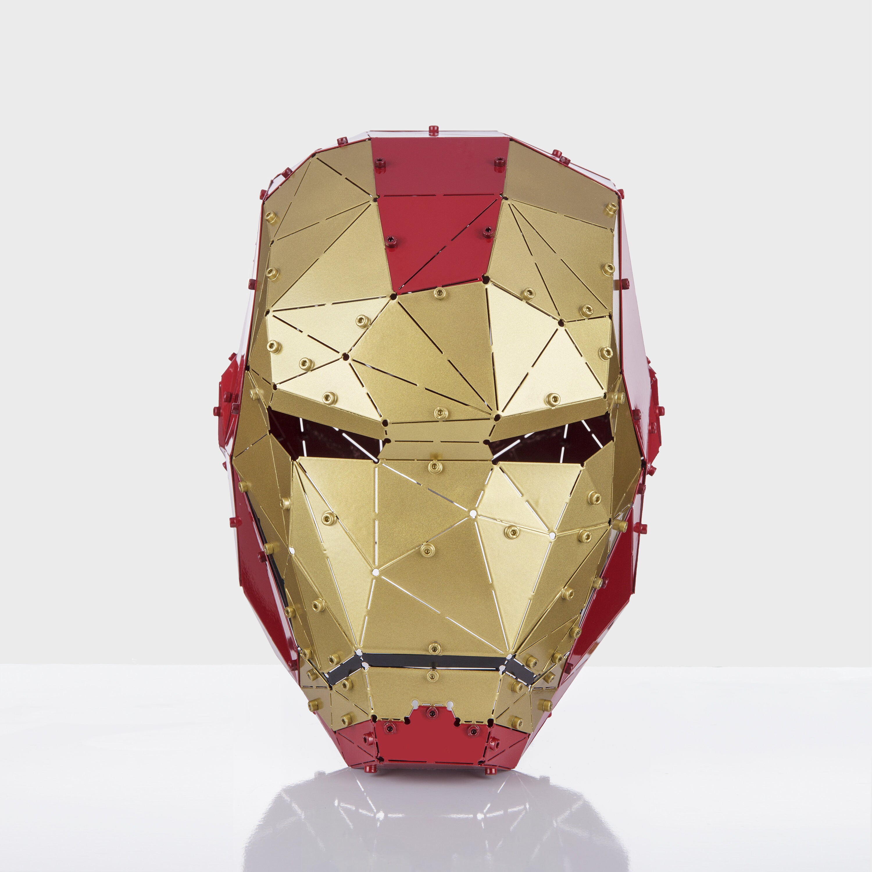 Modern Iron Man Helmet Metal Desktop Sculpture - 3D Iron Man Art Decor ...