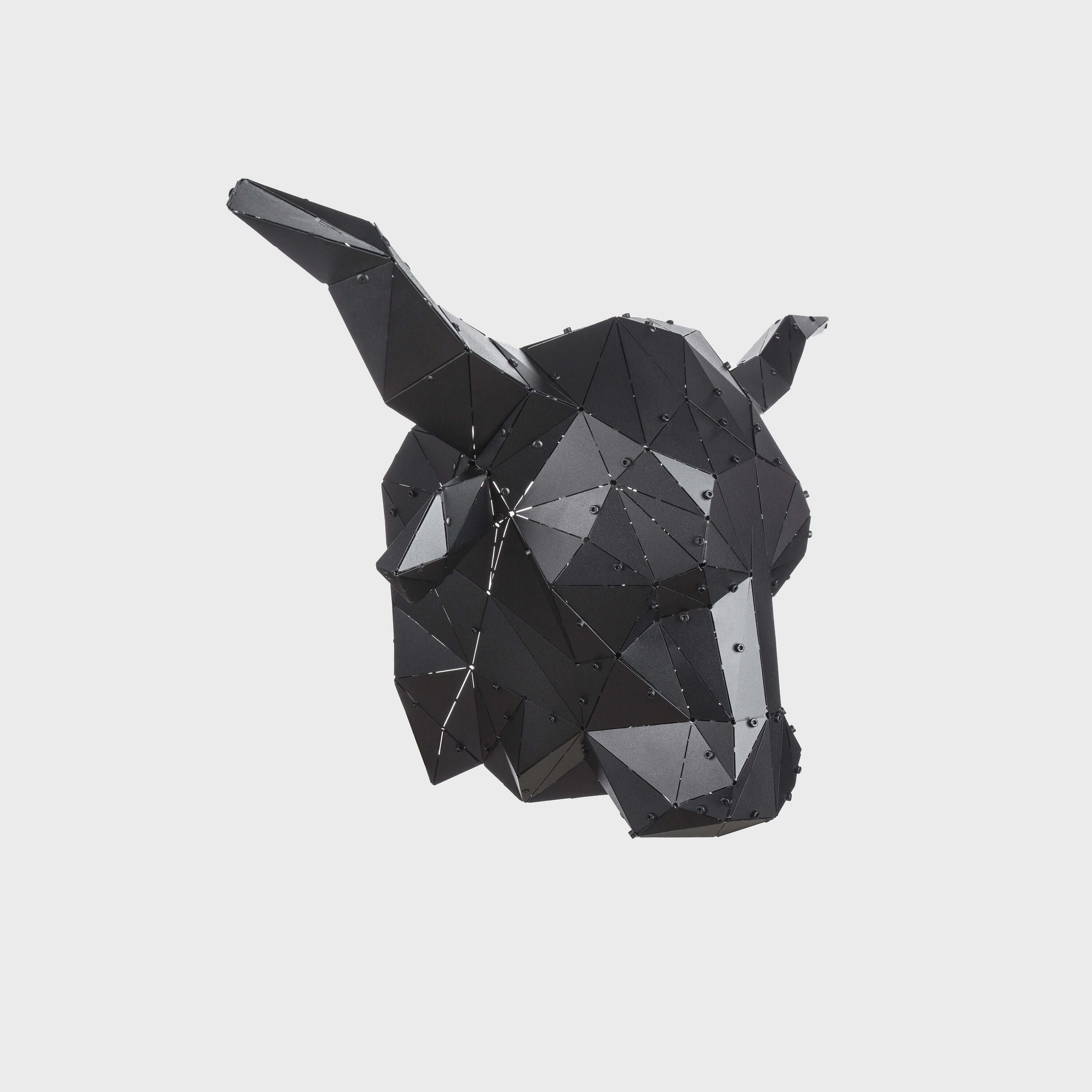 Modern Geometric Bull Head Metal Wall Sculpture - 3D Animal Wall Art ...