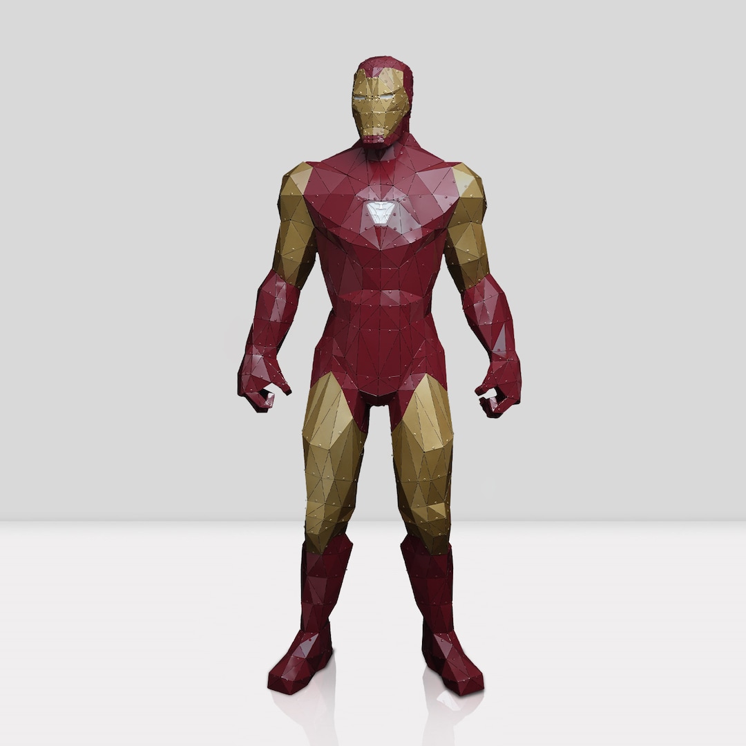 Modern Iron Man Statue Metal Sculpture - 3D Iron Man Art Decor, Iron ...