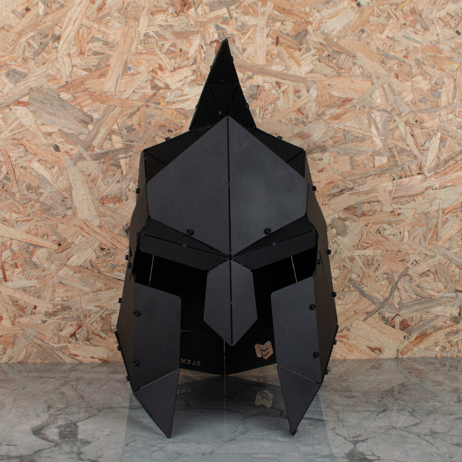 Modern Spartan Helmet Metal Desktop Sculpture - 3D Spartan Helmet Art ...