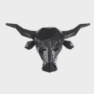 Modern Geometric Bull Head Metal Wall Sculpture - 3D Animal Wall Art ...