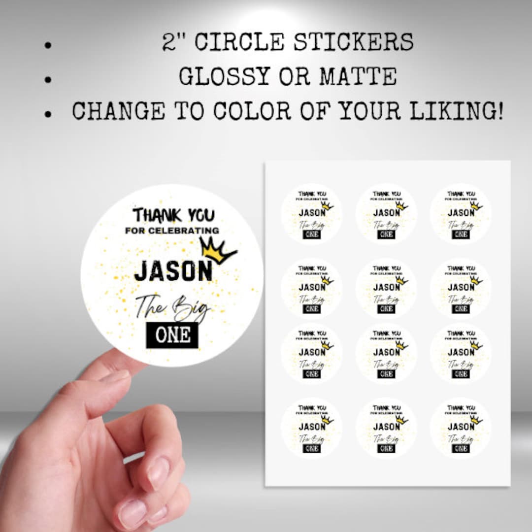 The Notorious One Thank You Stickers, the Big One Birthday Stickers ...