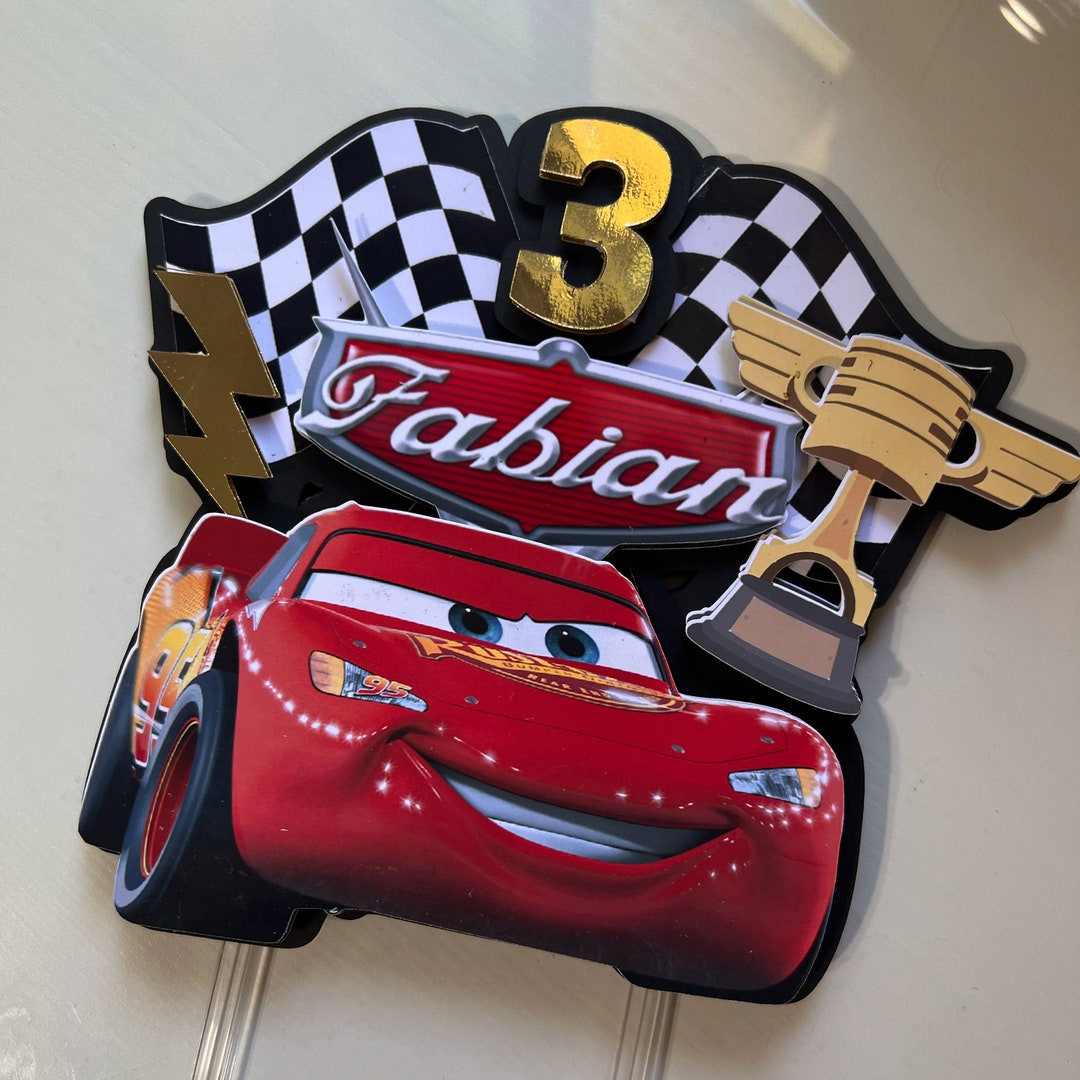 Lightning Mcqueen Cake Topper, Cars Birthday Party Decor - Etsy