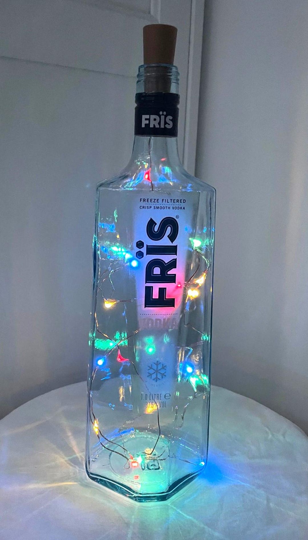 Fris Vodka Blue Bottle With New Set Led Lights White or Coloured ...