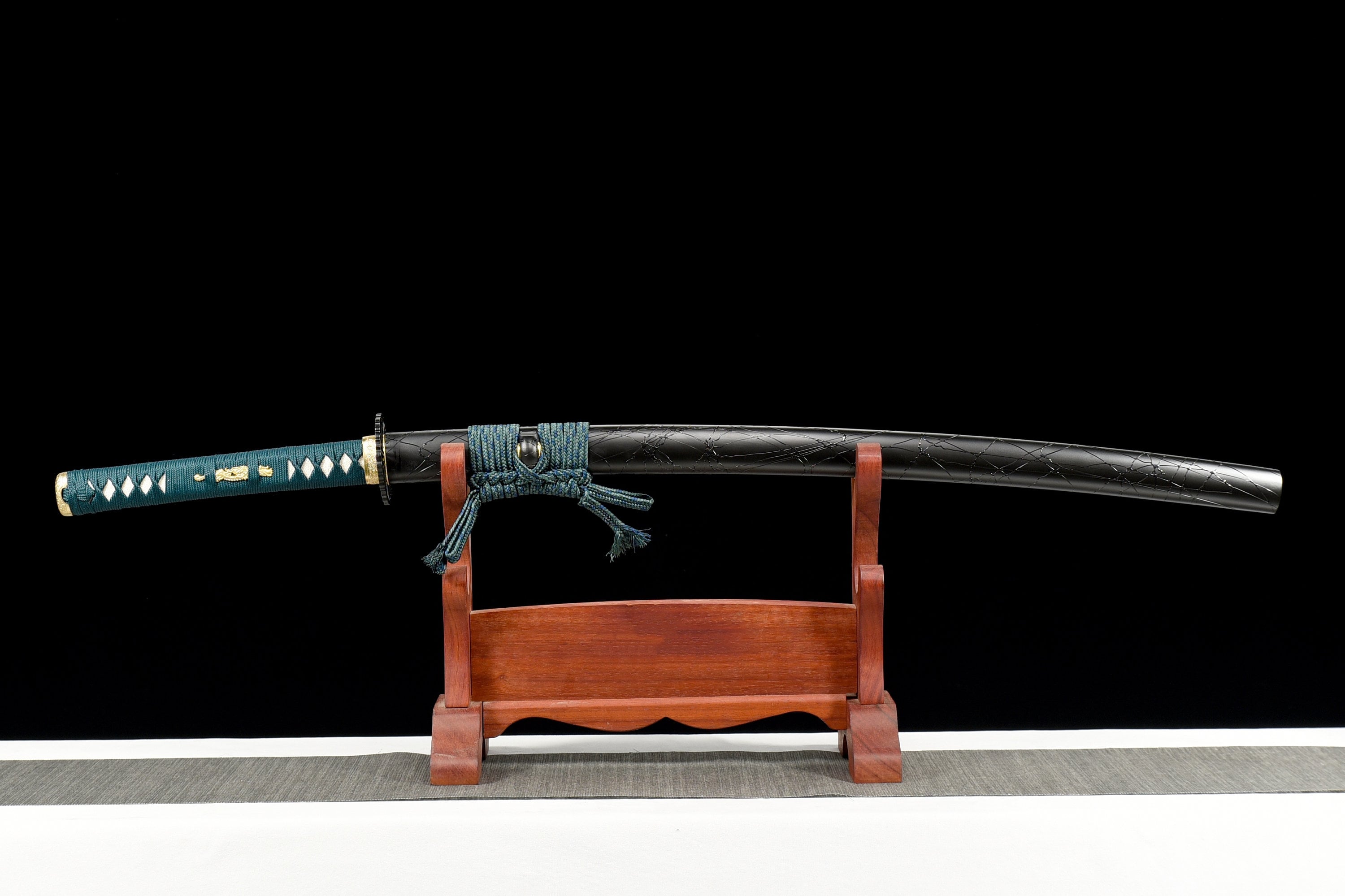 Black Sheath Katana Handmade T10 Carbon Steel True Harmon - Etsy