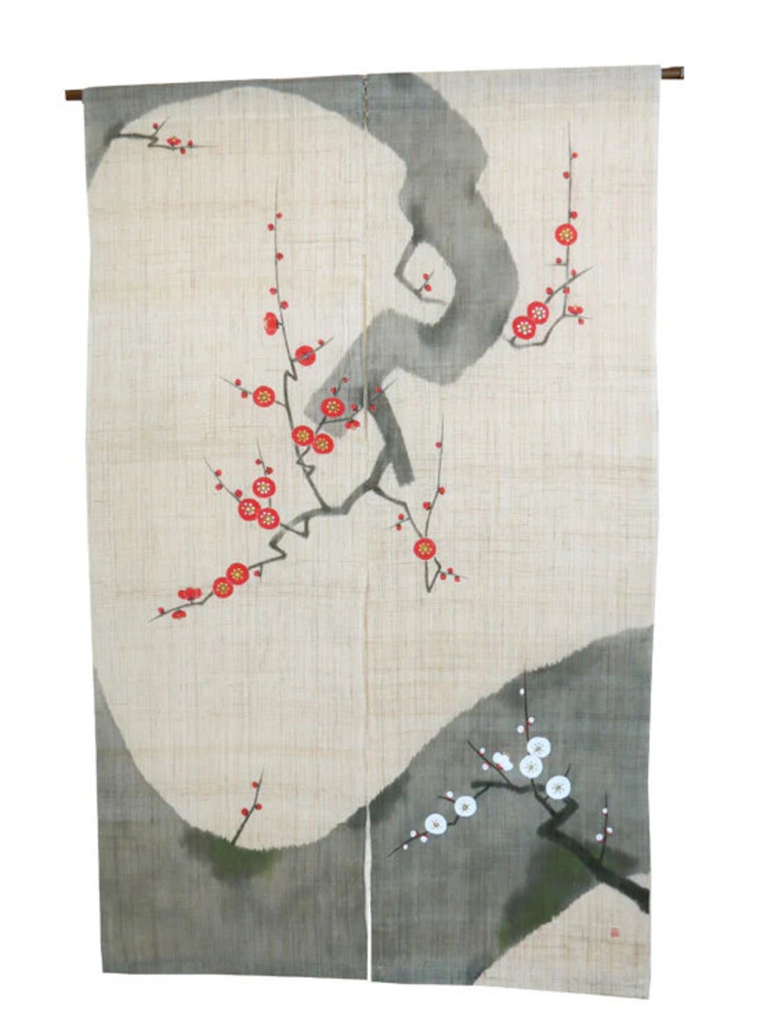 Japanese Style Kyoto Noren Curtain Natural Linen Handwoven 88150cm ...