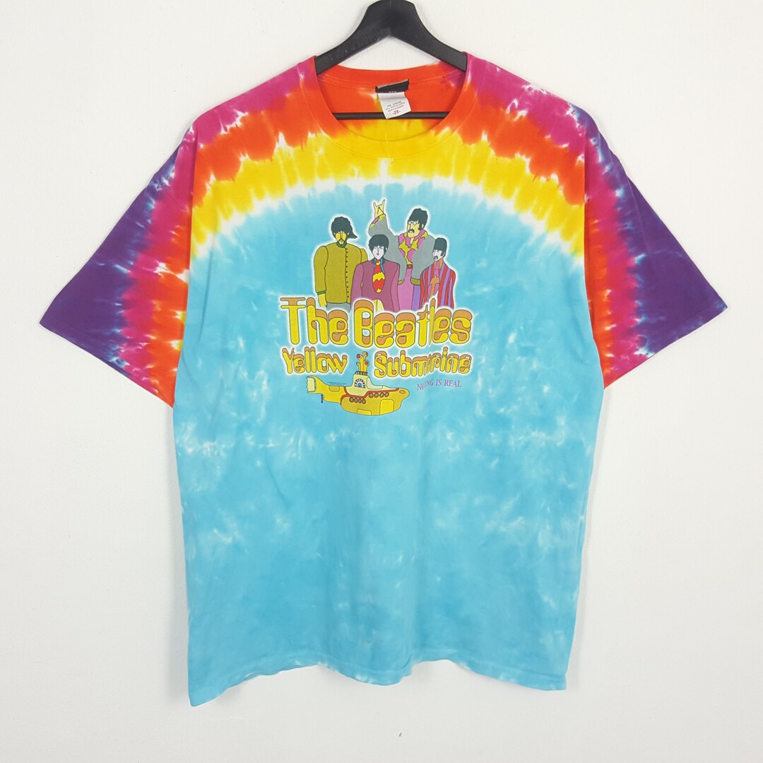The BEATLES YELLOW SUBMARINE Tye Dye Rock Band Vintage Tshirt - Etsy