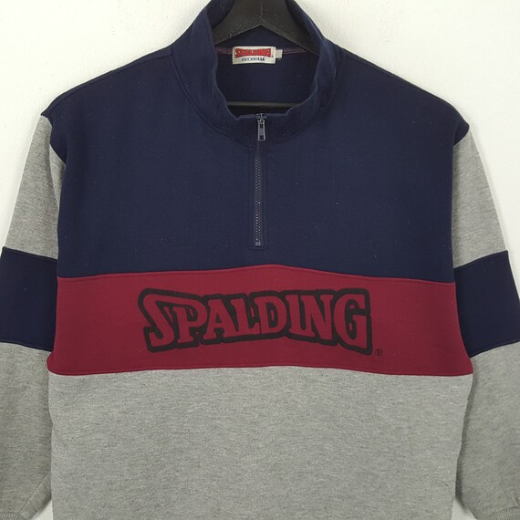 SPALDING Embroidery Logo Style Half Zipper Sweatshirt - Gem