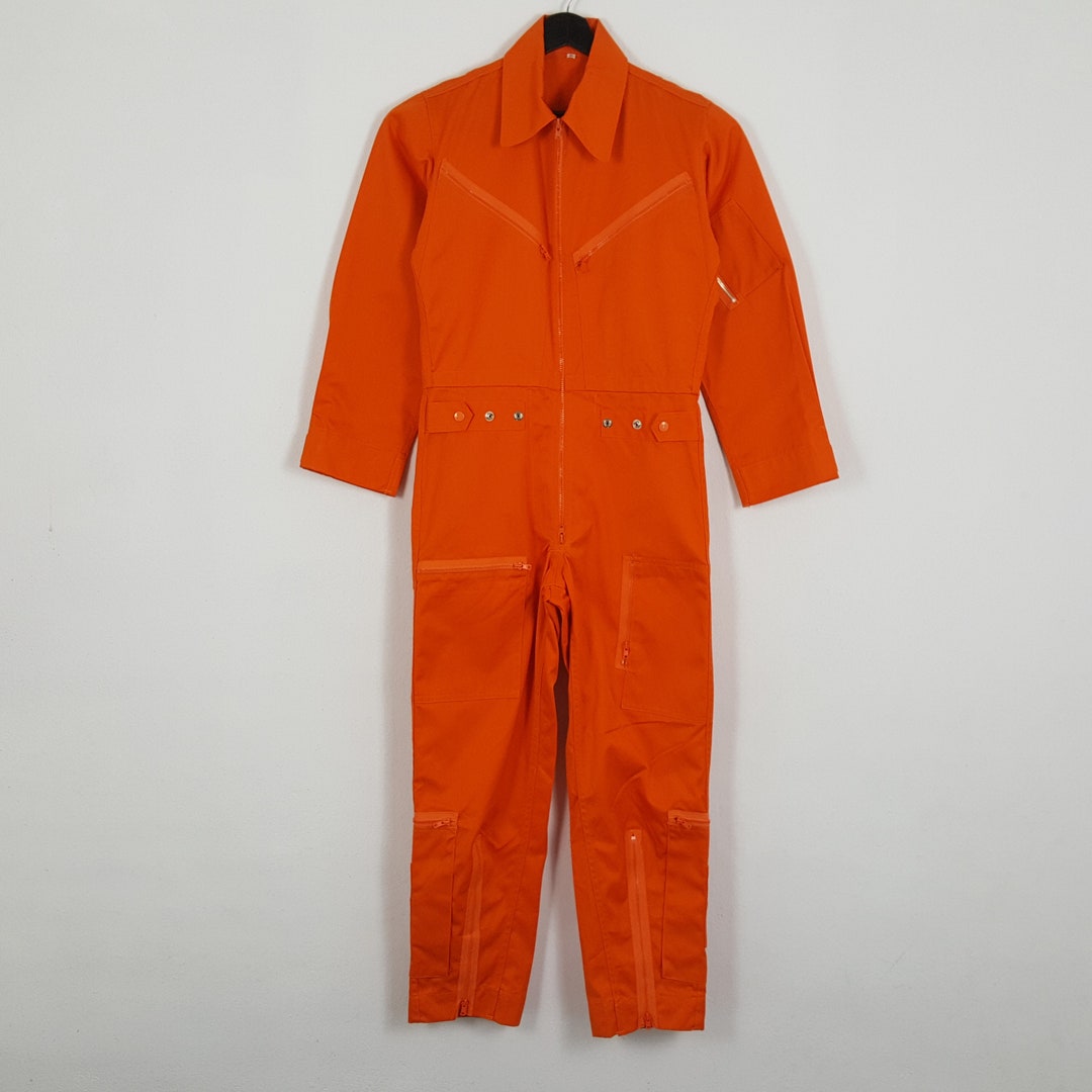 COVERALL Multi Pocket Cargo Style Orange Coverall Jacket - Etsy