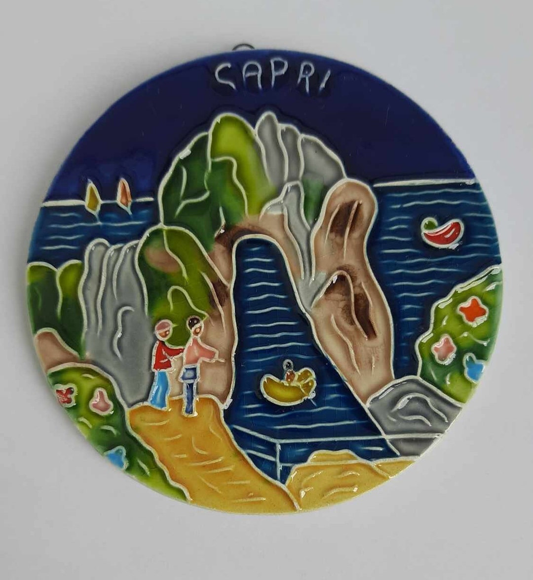Small Ceramic Art Wall Tale From Capri. 4 Italian Wall Tale. Vintage ...