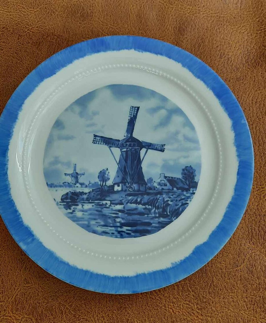 Dutch Large Porcelain Wall Plate. Vintage Souvenir From Holland. Blue ...
