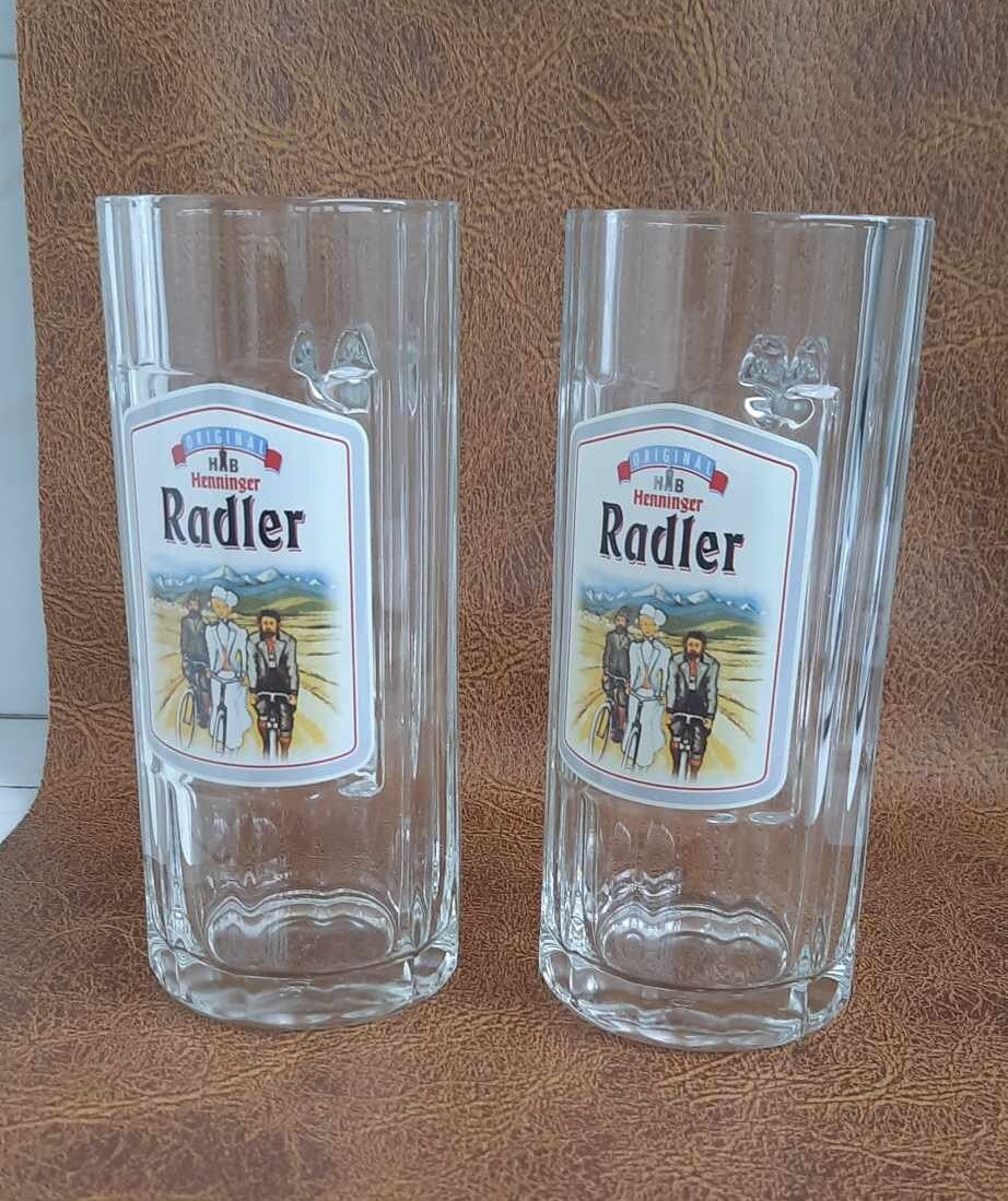 Rare Radler Henninger Beer Glass. Radler Glassware. German Beer Glass ...