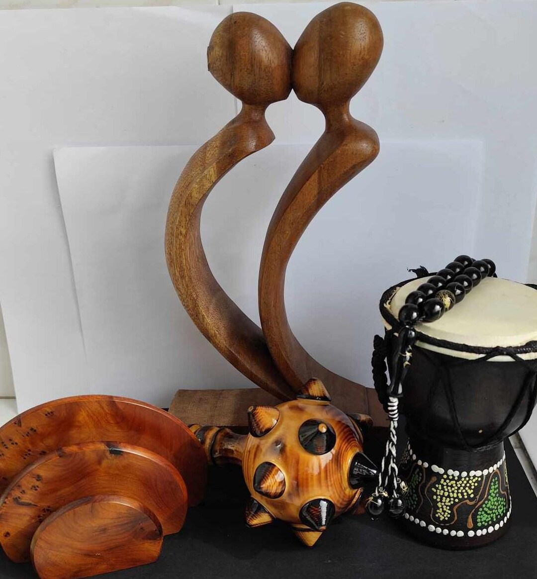 Wooden Figurines: Turkish Drum; Dubrovnik Mace; Israeli Rosary ...
