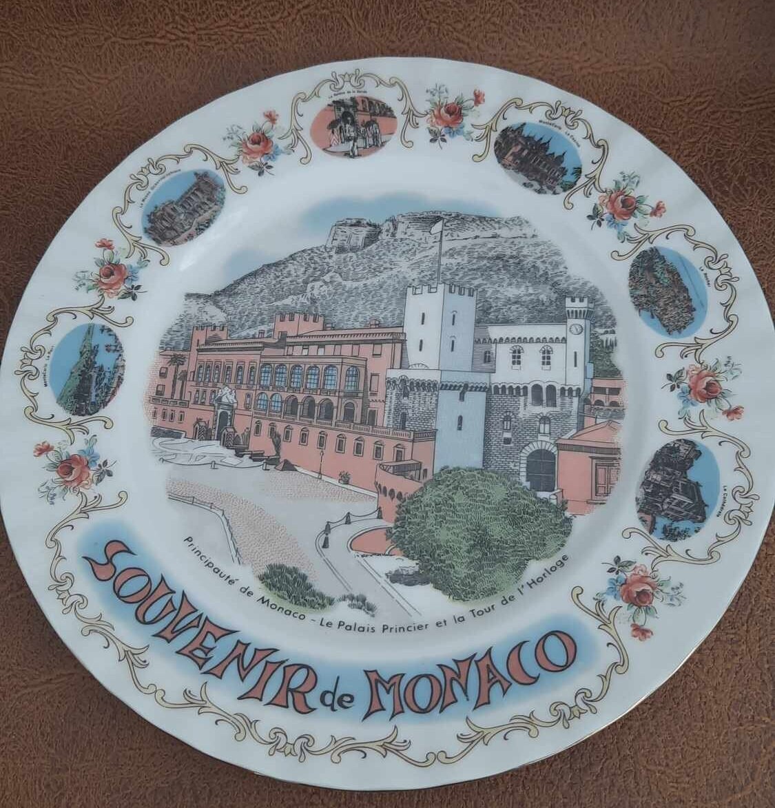 10 Monaco Large Porcelain Wall Plate. Vintage Souvenir From Monaco ...