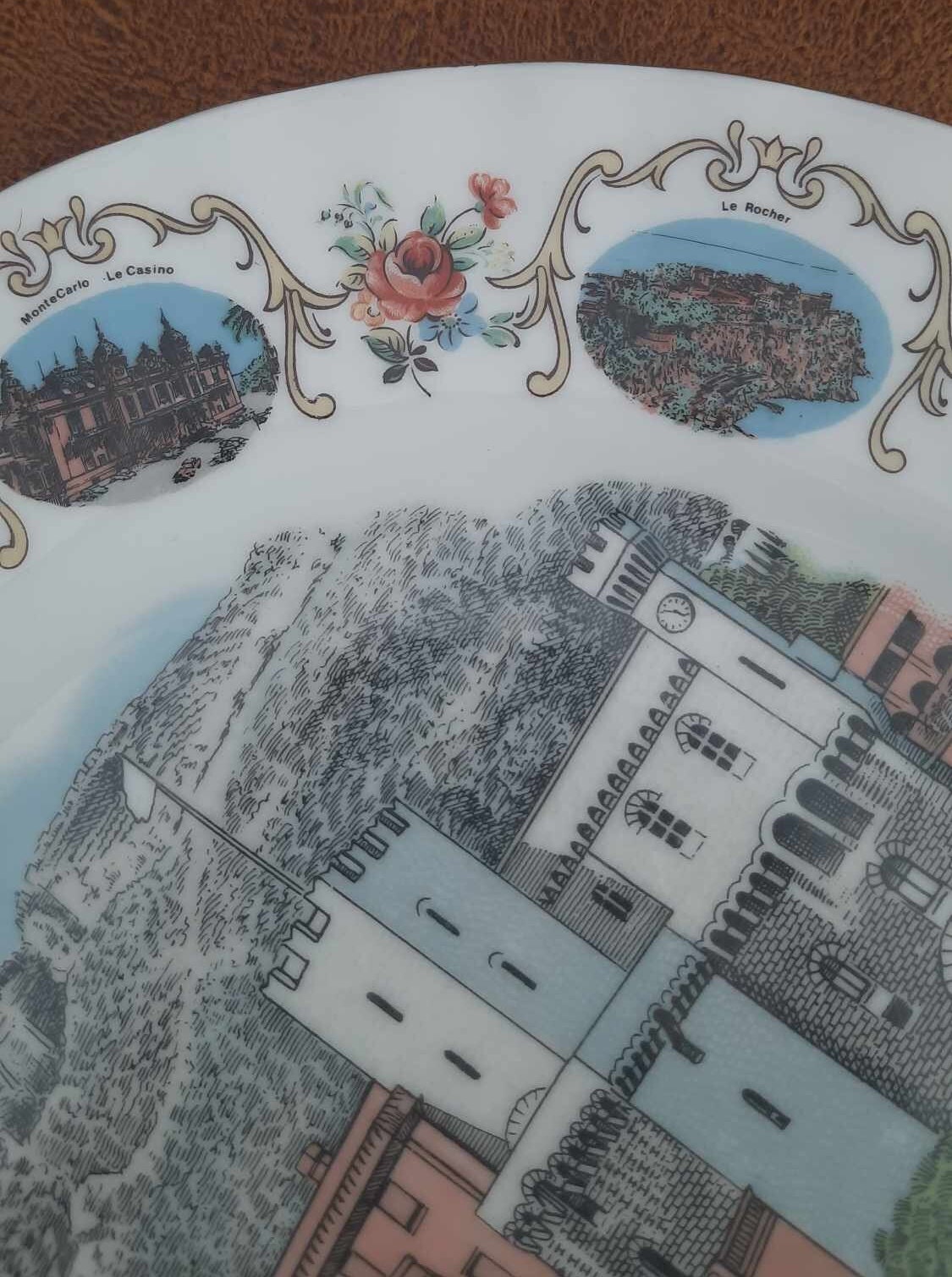 10 Monaco Large Porcelain Wall Plate. Vintage Souvenir From Monaco ...