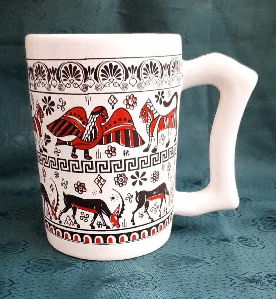 Greek Ceramic Beer Mug. Vintage Greek Beer Mug. Collector's Mug From ...