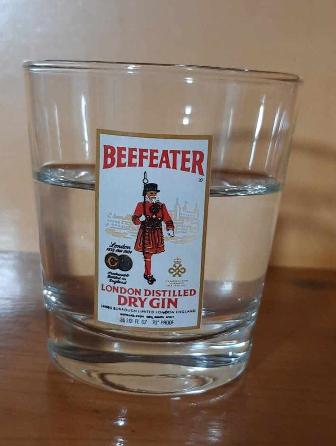 Beefeater London Dry Gin Promo Glass. Vintage Drinking Glass. Vintage ...
