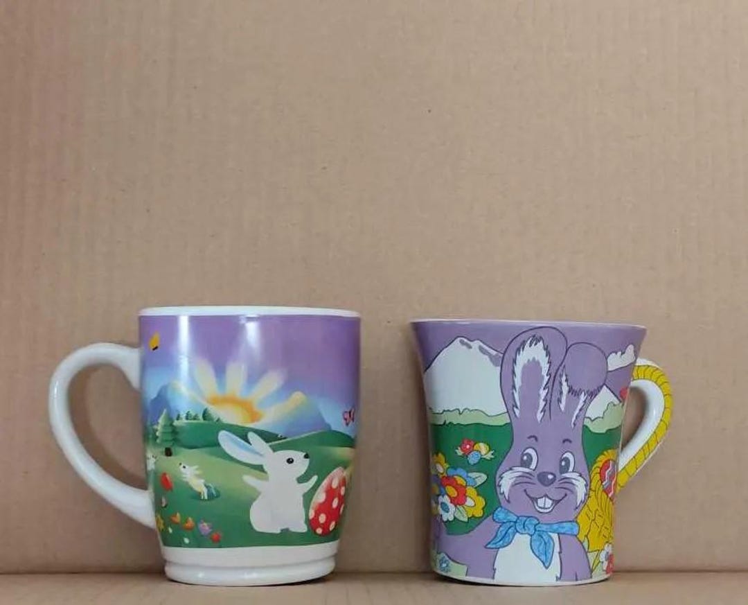 2 Milka Collectible Milk Cups. Milka Easter Edition Cups. Vintage Hot ...